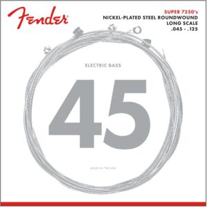 fender 7250 bass strings, nickel plated steel roundwound, long scale, 7250-5m .045-.125