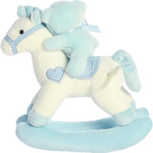 Aurora® Melodious Musicals! Baby Boy Rocking Horse™ Baby Stuffed Animal - Musical Entertainment - Engaging Play - Blue 12 Inches