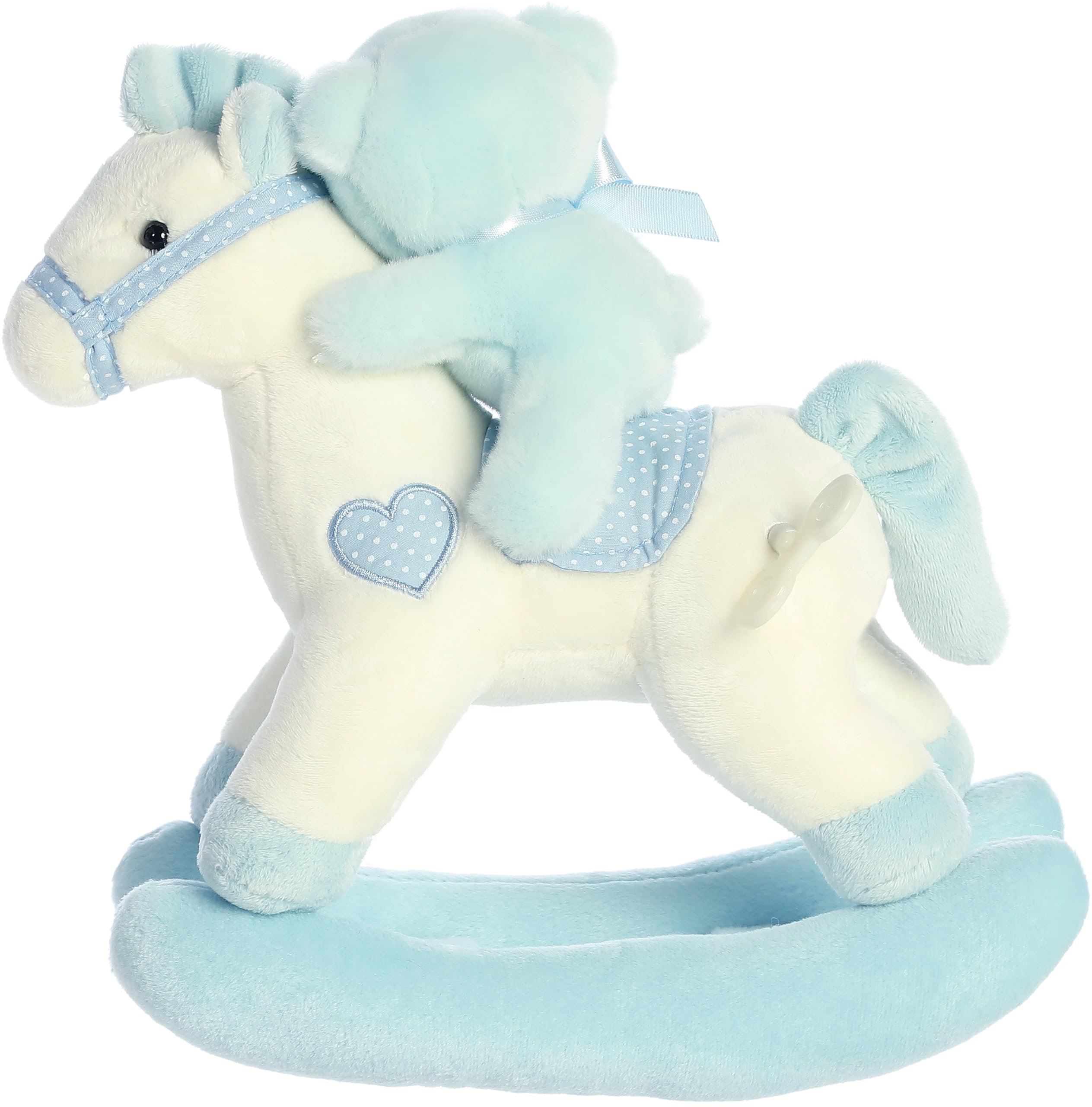 Aurora® Melodious Musicals! Baby Boy Rocking Horse™ Baby Stuffed Animal - Musical Entertainment - Engaging Play - Blue 12 Inches