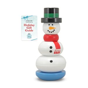 melissa & doug snowman stacker wooden toddler toy (8 pcs)