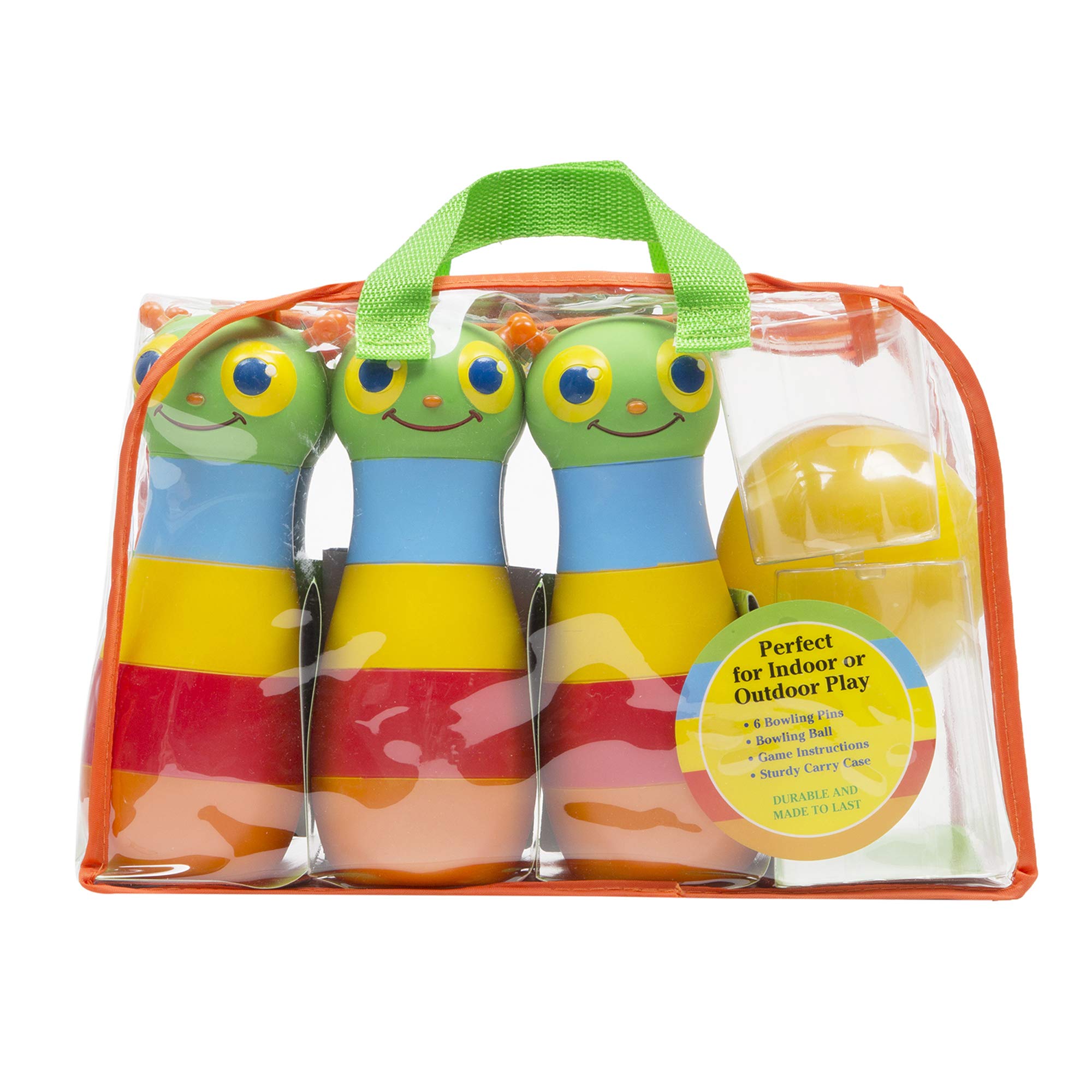 Melissa & Doug Sunny Patch Happy Giddy Bowling Set With 6 Pins, Bowling Ball, and Storage Bag