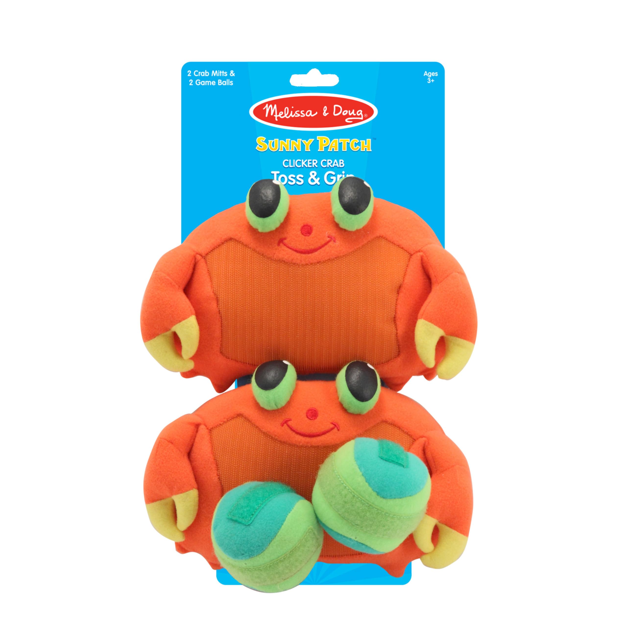 Melissa & Doug Sunny Patch Clicker Crab Toss and Grip Catching Game With 2 Balls