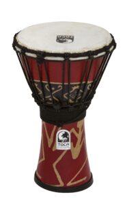 toca sfdj-7rp freestyle rope tuned 7-inch djembe - bali red finish