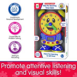 The Learning Journey Telly The Teaching Time Clock - Electronic Analog & Digital Time Telling Aid with Two Quiz Modes & Night Light - Telling Time Teaching Clock - Award Winning Toys