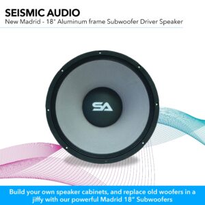 Seismic Audio - 18" Raw Subwoofers/Woofers/Speakers - PA DJ Pro Audio Replacement Sub - 750 Watts RMS - 240 oz Magnet - 8 Ohms - 4" Voice Coil