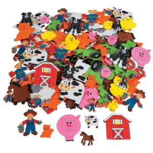 foam farm shapes with adhesives, bulk set of 500 - diy crafts for kids