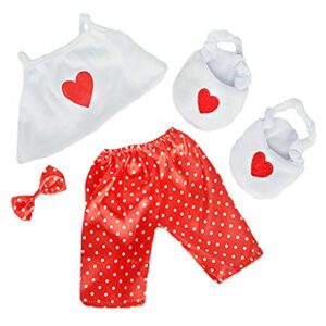 Satin Heart Pj's with Heart Slippers Teddy Bear Clothes Fits Most 14"-18" Build-A-Bear and Make Your Own Stuffed Animals