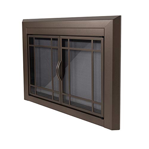 Pleasant Hearth EN-5500 Pleasant Hearth Enfield Glass Firescreen, Small, Burnished Bronze