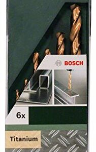 Bosch Home and Garden 2609255113 6-Piece Metal Drill bit Set HSS-TiN, DIN 338