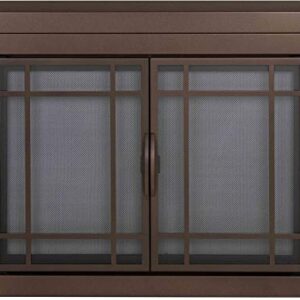 Pleasant Hearth EN-5500 Pleasant Hearth Enfield Glass Firescreen, Small, Burnished Bronze