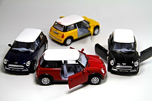 KiNSMART Mini Cooper S 5" 1:28 Scale SetOf4 Die Cast Metal Model Toy Car w/ Pullback Action