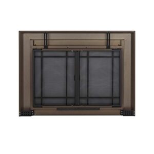 Pleasant Hearth EN-5500 Pleasant Hearth Enfield Glass Firescreen, Small, Burnished Bronze