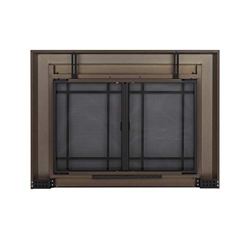 Pleasant Hearth EN-5500 Pleasant Hearth Enfield Glass Firescreen, Small, Burnished Bronze