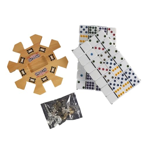 Front Porch Classics | Mexican Train Domino Set in Wooden Collector Box from Front Porch Classics for 2 to 8 Players Ages 8 and Up