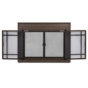 Pleasant Hearth EN-5500 Pleasant Hearth Enfield Glass Firescreen, Small, Burnished Bronze