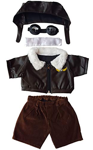 Pilot Outfit with Goggles Teddy Bear Clothes Fits Most 14" - 18" Build-a-bear and Make Your Own Stuffed Animals