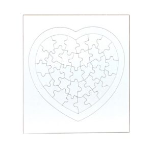 hygloss compoz-a-puzzle - heart shape - fun activity - great for arts & crafts - white & sturdy - surrounding frame is 8.5” x 9.5” - 36 puzzle pieces, 6 puzzles