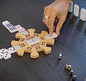 Front Porch Classics | Mexican Train Domino Set in Wooden Collector Box from Front Porch Classics for 2 to 8 Players Ages 8 and Up