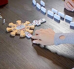 Front Porch Classics | Mexican Train Domino Set in Wooden Collector Box from Front Porch Classics for 2 to 8 Players Ages 8 and Up