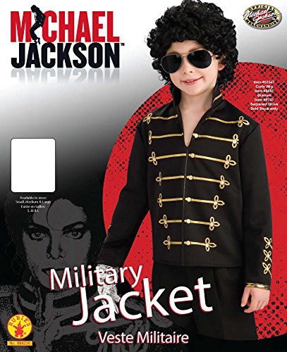 Rubies Michael Jackson Child's Value Military Jacket Costume Accessory, Large, Black