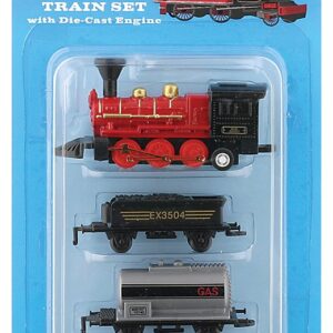 Toysmith Mini Pull-Back Train Set, Assorted Styles, For Boys & Girls 5+