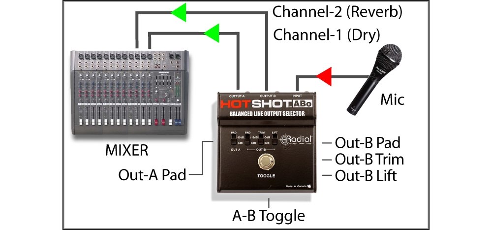 Radial HotShot ABo 1x2 Mic Selector