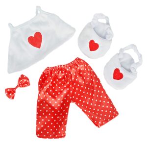 Satin Heart Pj's with Heart Slippers Teddy Bear Clothes Fits Most 14"-18" Build-A-Bear and Make Your Own Stuffed Animals