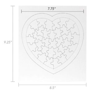 Hygloss Compoz-A-Puzzle - Heart Shape - Fun Activity - Great for Arts & Crafts - White & Sturdy - Surrounding Frame is 8.5” x 9.5” - 36 Puzzle Pieces, 6 Puzzles