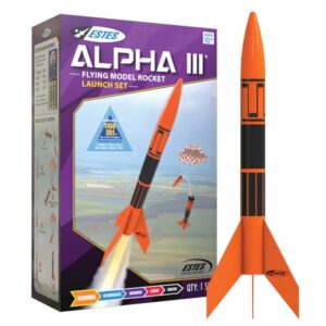 estes alpha iii launch set, 12 years and up with adult supervision if under 12, black,orange