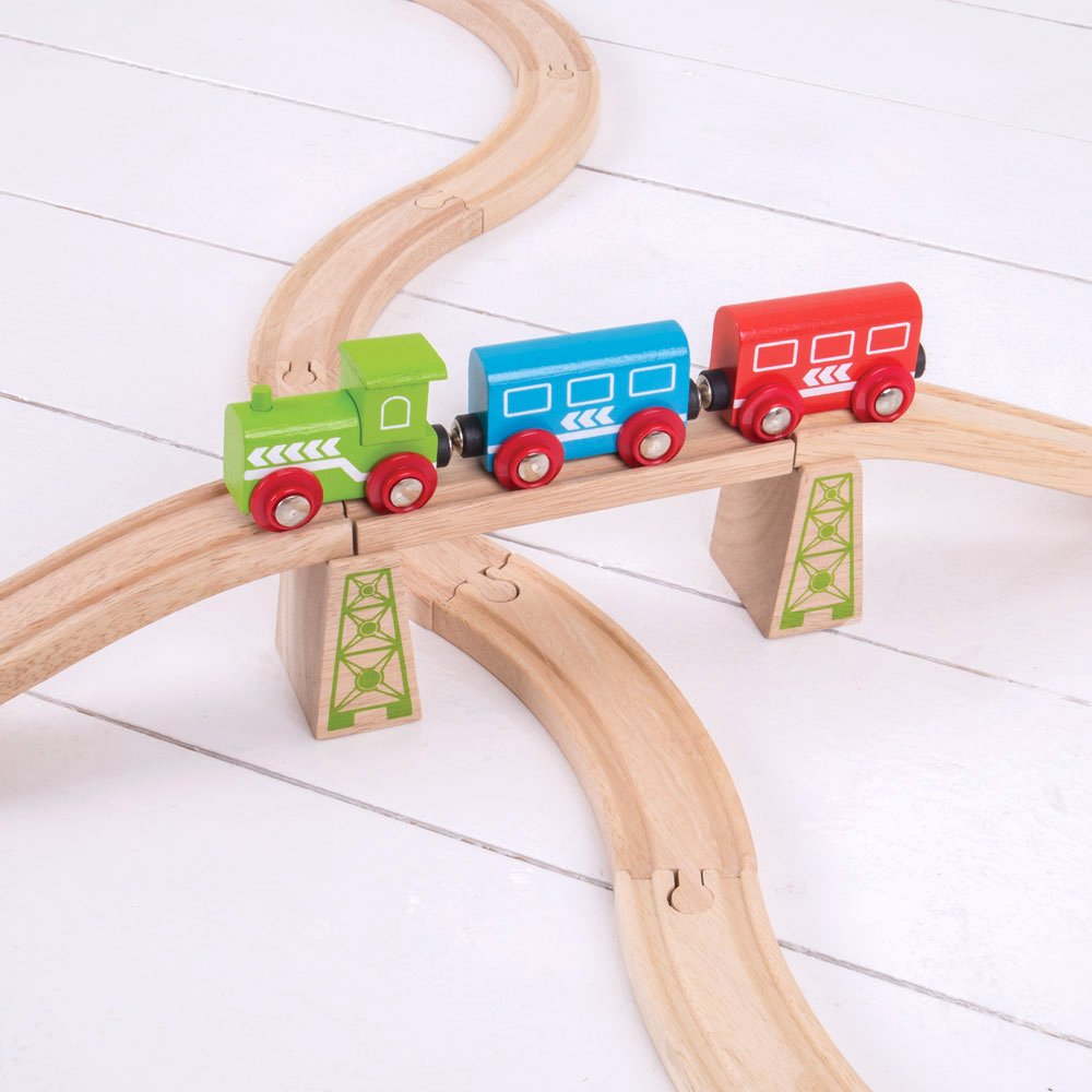 Bigjigs Rail High Level Blocks (Pack of 6) - Other Major Wooden Rail Brands are Compatible