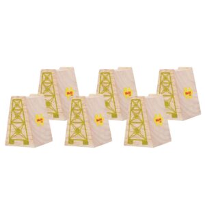 Bigjigs Rail High Level Blocks (Pack of 6) - Other Major Wooden Rail Brands are Compatible