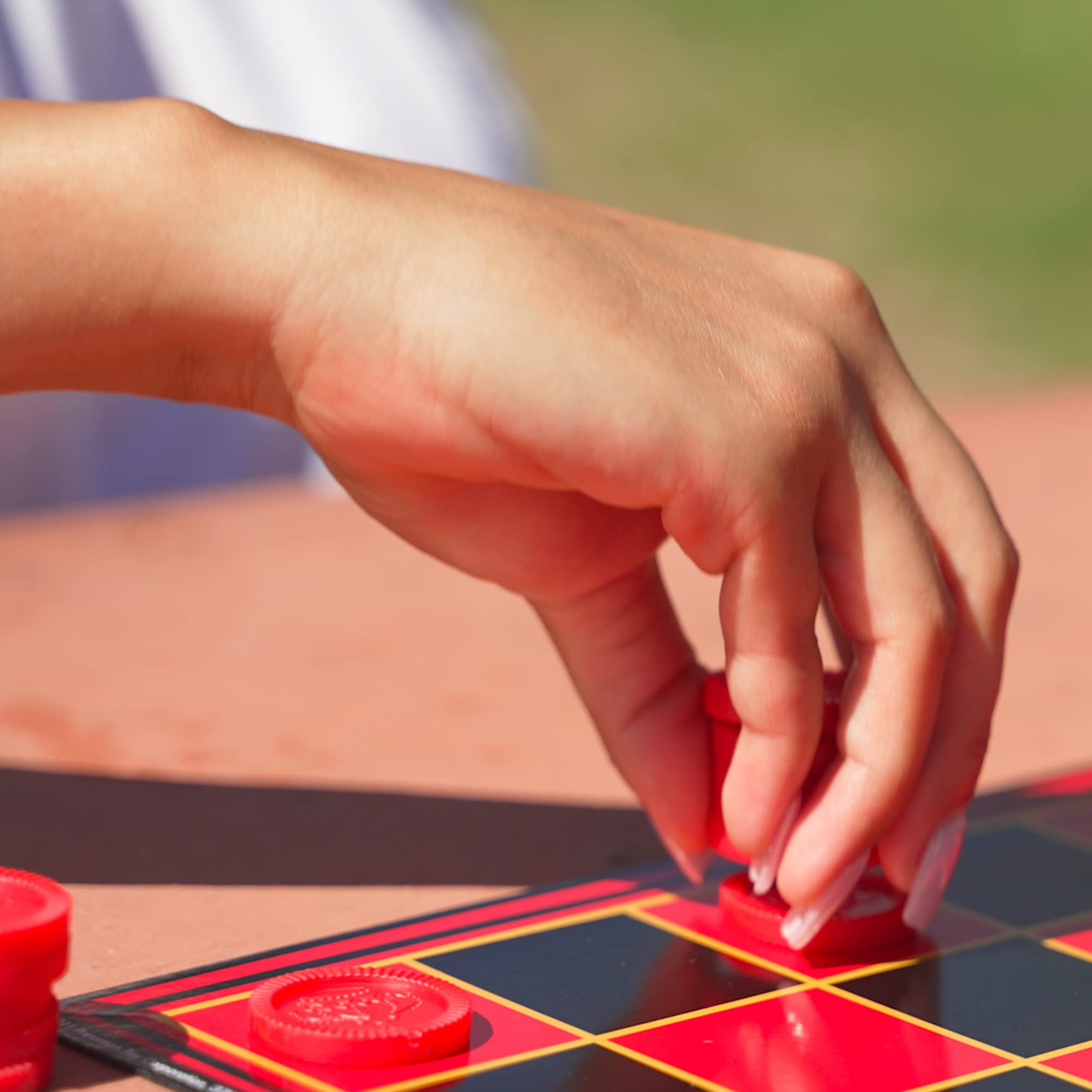 Cannon Sports Black & Red Checkers Replacement Pieces - Plastic & Stackable for Board Game