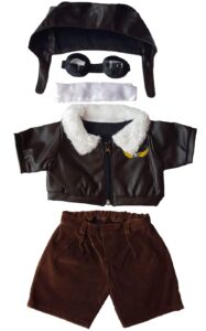 pilot outfit with goggles teddy bear clothes fits most 14" - 18" build-a-bear and make your own stuffed animals