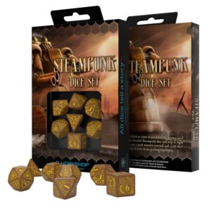 Q-Workshop Steampunk Dice Brown/Yellow (7 STK.) Board Game