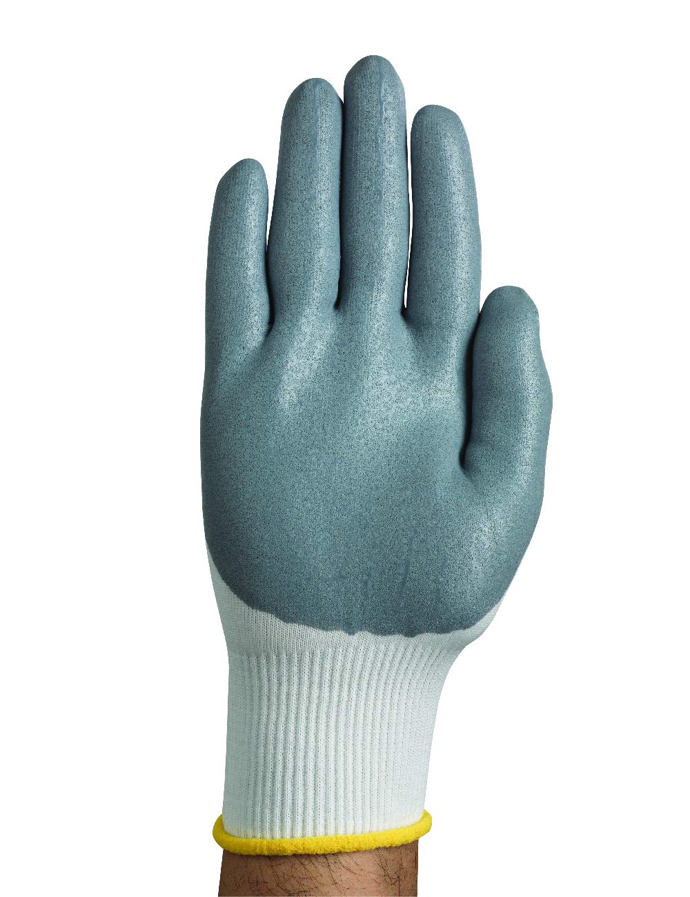 Ansell HyFlex 11-800 Nylon Glove, Gray Foam Nitrile Coating, Knit Wrist Cuff, Medium, Size 8 (Pack of 12)