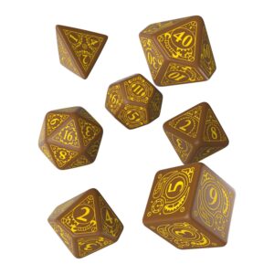 q-workshop steampunk dice brown/yellow (7 stk.) board game