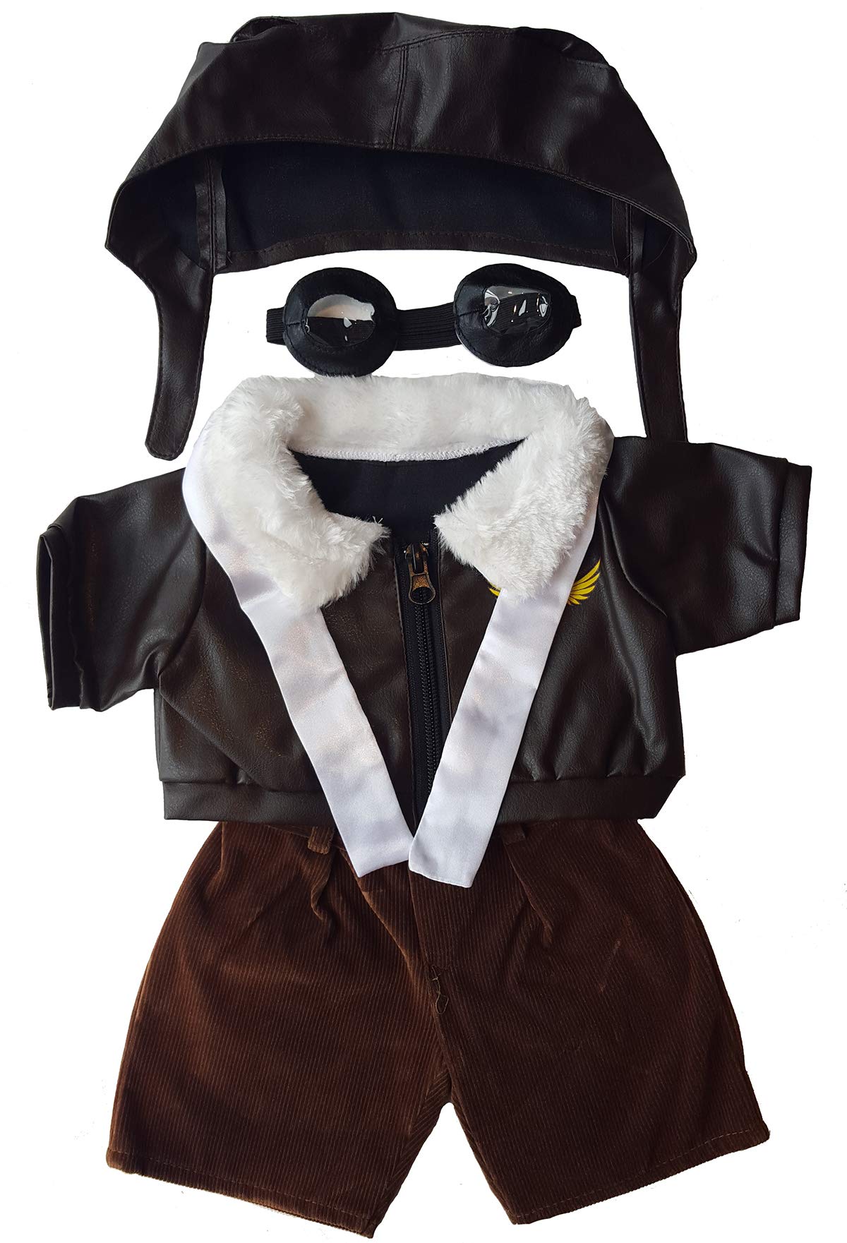 Pilot Outfit with Goggles Teddy Bear Clothes Fits Most 14" - 18" Build-a-bear and Make Your Own Stuffed Animals