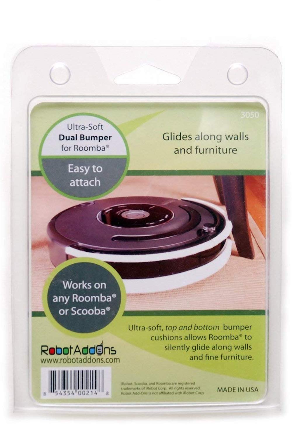 Robot Add-Ons Dual Ultra-Soft Bumper for Roomba