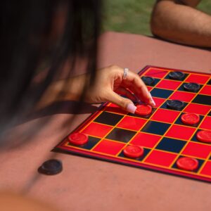 Cannon Sports Black & Red Checkers Replacement Pieces - Plastic & Stackable for Board Game