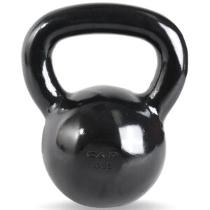 cap barbell black enamel coated cast iron kettlebell, 30 lb