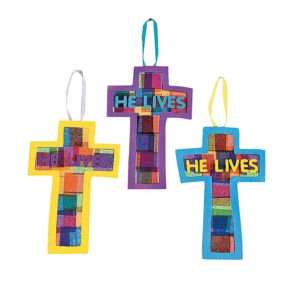 fun express he lives acetate cross craft - makes 12 - easter crafts for kids and sunday school activities