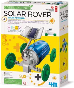 4m green science solar rover, diy steam powered kids science kit, boys & girls ages 5+