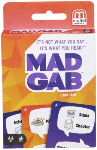 mattel games mad gab card game of verbal puzzle phrases, gift for players ages 12 years & olderâ€‹â€‹â€‹