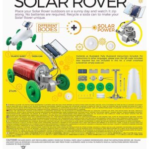 4M Green Science Solar Rover, DIY STEAM Powered Kids Science Kit, Boys & Girls Ages 5+