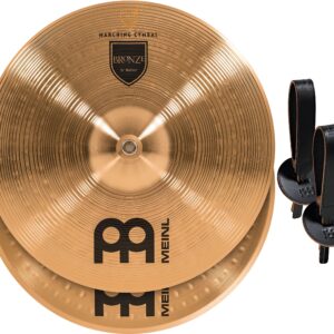 Meinl 16” Marching Cymbal Pair with Straps - Bronze Alloy Traditional Finish - Made In Germany, 2-YEAR WARRANTY (MA-BO-16M)