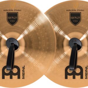 Meinl 16” Marching Cymbal Pair with Straps - Bronze Alloy Traditional Finish - Made In Germany, 2-YEAR WARRANTY (MA-BO-16M)