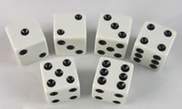 koplow games white opaque dice d6 16mm set of 6