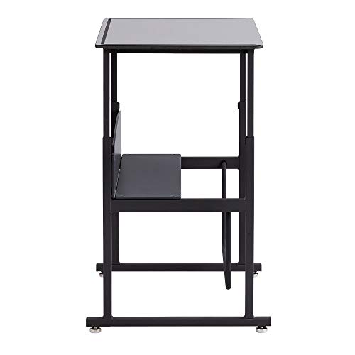 Safco AlphaBetter Stand-Up Student Desk with Book Box, Features a Swinging Pendulum Footrest Bar & a 28” W x 20” D Durable Desktop, Adjustable Height’, Premium Gray