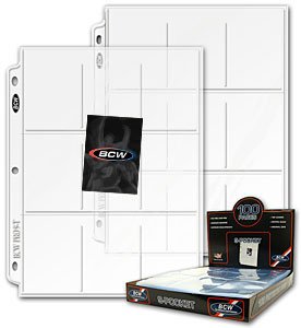 bcw 9-pocket trading card sleeves for 3 ring binder - 200 count | top loading card protector pages | acid-free, polypropylene pages | fits 3-ring binders | perfect for mtg, pokemon, sports cards