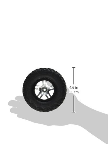 Traxxas 5882 Kumho Tires Pre-Glued on Satin Chrome Split-Spoke SCT Wheels, 2WD Front (pair)